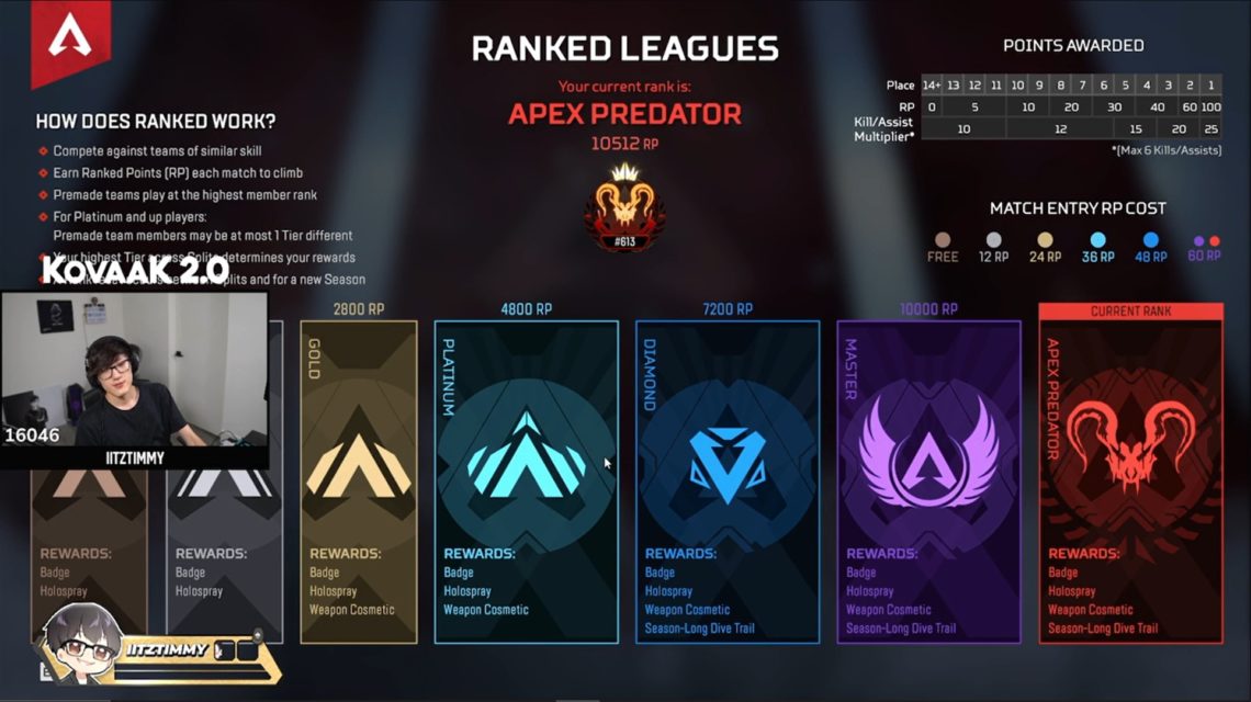 Un streamer de Apex Legends pasó del rango más bajo al más alto en una ...