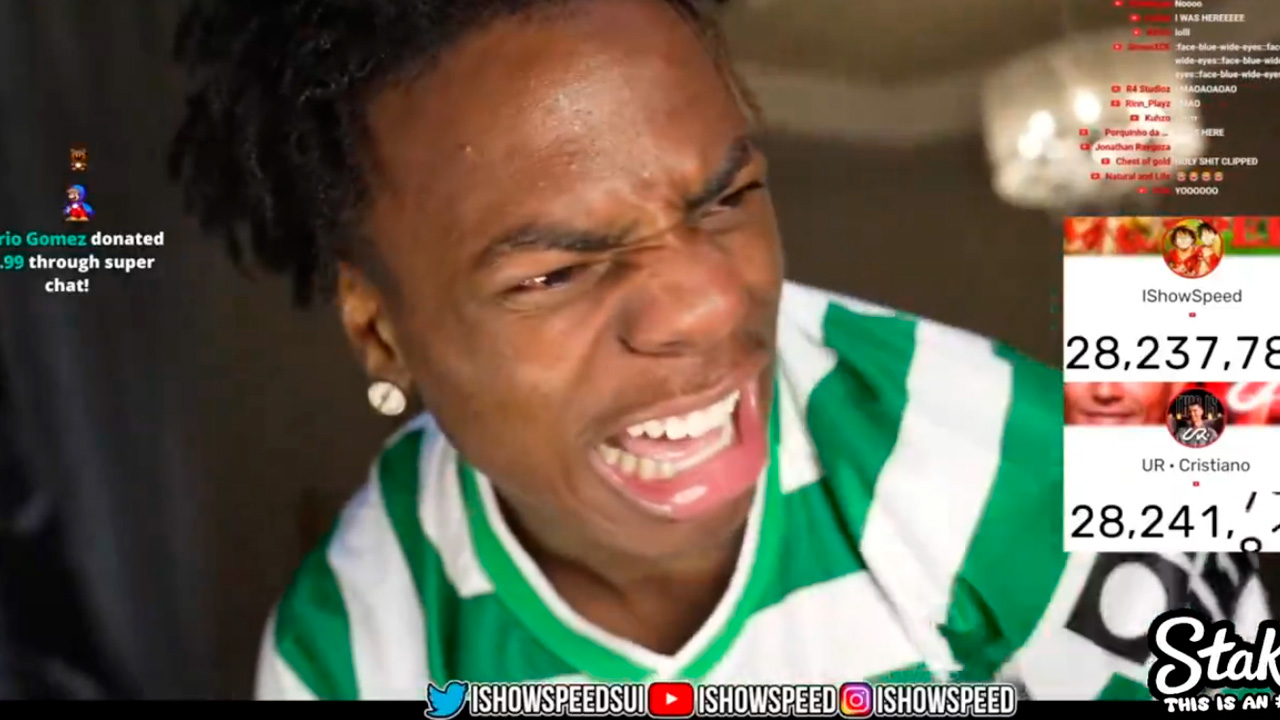 IShowSpeed rompe su escritorio tras ser superado por Cristiano Ronaldo ...